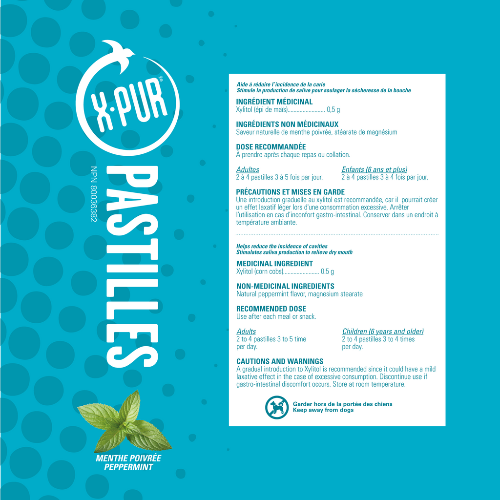 X-PUR Pastilles 100% Xylitol (Peppermint - Large bottles) – Oral ...